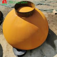 China OEM Corten Steel Flower Pots Large Rusted Steel Planter Boxes Abrasion Proof for sale