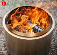 China Outdoor 15Inch Wood Burning Stainless Steel Fire Pits Solo Stove Round Silvery White for sale
