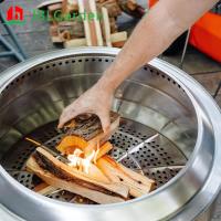 China Outdoor 15Inch Wood Burning Stainless Steel Fire Pits Solo Stove Round Silvery White for sale