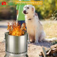 China Outdoor 15Inch Wood Burning Stainless Steel Fire Pits Solo Stove Round Silvery White for sale