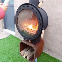 China Customized Indoor Wood Burning Fireplace Suspended Hanging Fireplace Minimalistic for sale