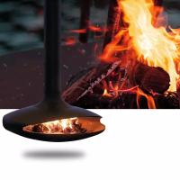 China Indoor Wall Floating Charcoal Burning Outdoor Hanging Fireplace Carbon Steel for sale