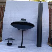 China Carbon Steel Hanging Wood Fireplace Modern Black White for sale