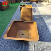 China Outdoor Large Type Rusty Corten Metal Barbecue Grill Camping Oven for sale