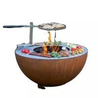 China Portable Pizza Oven Corten Steel Bbq Grill Easily Assembled Outdoor for sale