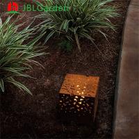 China Rusty Corten Garden Lights Metal Waterproof LED Landscape Lawn Bollard Light Rust Color for sale