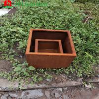 China Outdoor Round Flower Planter Pots Corten Steel Material for sale