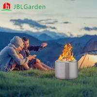 China Outdoor Stainless Steel Stove Round Wood Burning Fire Pit Silvery White for sale