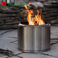 China Outdoor Stainless Steel Stove Round Wood Burning Fire Pit Silvery White for sale
