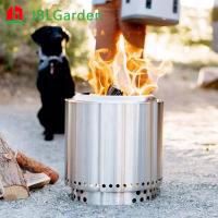 China Outdoor Stainless Steel Stove Round Wood Burning Fire Pit Silvery White for sale