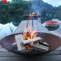 China Corten Steel Fire Pits Garden Outdoor Round Wood Burning Fire Pit Bowls for sale