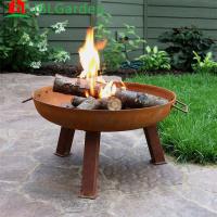 China Corten Steel Fire Pits Garden Outdoor Round Wood Burning Fire Pit Bowls for sale