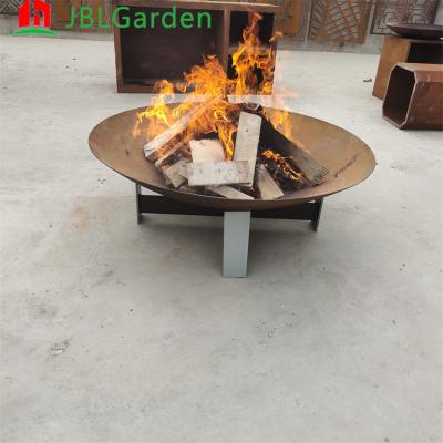 China Outdoor Corten Steel Wood Burning Fire Pit Table Decorative for sale
