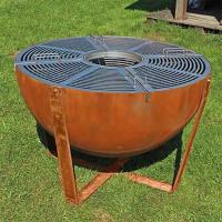 China Outdoor Corten Metal Corten Steel Bbq Grill 100x90CM for sale
