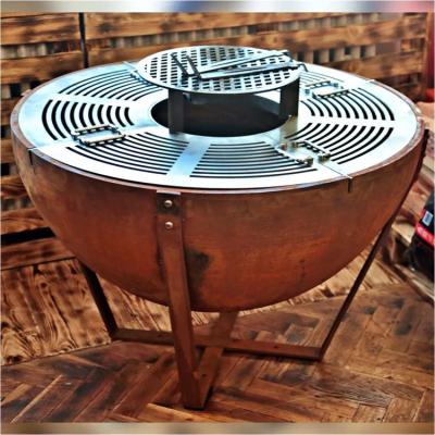 China Outdoor Corten Metal Corten Steel Bbq Grill 100x90CM for sale