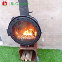 China Wood Burning Stove Heating Suspended Rotating Fireplace Corten Steel for sale