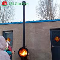 China Wood Burning Stove Heating Suspended Rotating Fireplace Corten Steel for sale