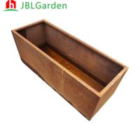 China Square Flower Pot Round Corten Steel Planter Box Customized Size for sale