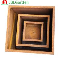 China Square Flower Pot Round Corten Steel Planter Box Customized Size for sale