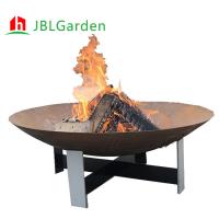 China Charcoal Wood Burning Carbon Corten Steel BBQ Firepit Backyard Outdoor for sale