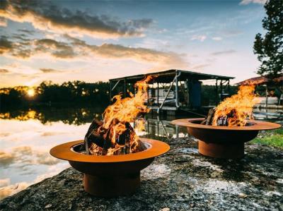 China Charcoal Wood Burning Carbon Corten Steel BBQ Firepit Backyard Outdoor for sale