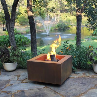 China Round 1000mm Rustic Red Steel Backyard Fire Pit or Customized for sale