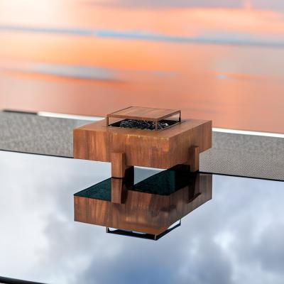 China Wood Burning Fireplace Burner Garden Sculpture Gas Corten Steel Fireplace for sale