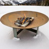 China Manual Ignition Rustic Red Steel Fire Pits Metal Steel Fire Bowl Outdoor for sale