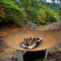 China Manual Ignition Rustic Red Steel Fire Pits Metal Steel Fire Bowl Outdoor for sale