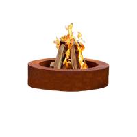 China 600mm Diameter Steel Firepit Grill In Wooden Box Metal Stamping Firebowl Wood Burner for sale