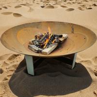 China 800mm Diameter Steel Firepit Wood Burning Metal Stamping Firebowl Modern Design Fire Pit for sale