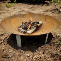 China 800mm Diameter Steel Firepit Wood Burning Metal Stamping Firebowl Modern Design Fire Pit for sale