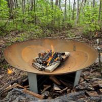 China 800mm Diameter Steel Firepit Wood Burning Metal Stamping Firebowl Modern Design Fire Pit for sale