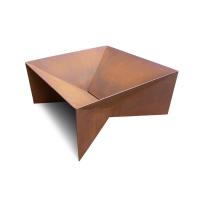 China 800mm Steel Fire Pits Assembly Required Low Square Corten Metal Fire Pit for sale