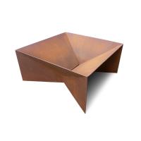 China 80cm Wood Burning Corten Steel / Weathering Steel Large Square Outdoor steel Fire Pits for sale