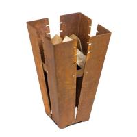 China Steel Fireplace Burner Rustic Red Garden Upright Corten Steel Fireplace for sale