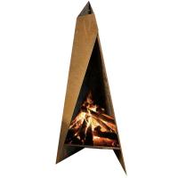 China Manual Ignition Wood/Gas Steel Fireplace Burner Garden Decor Corten Steel Fire Chimenea for sale
