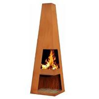China Outdoor Corten Steel Weathering Steel Garden Rust Corten Steel Fire Obelisk for sale