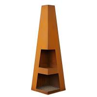China Outdoor Corten Steel Weathering Steel Garden Rust Corten Steel Fire Obelisk for sale