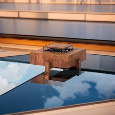 China Corten Steel/Weathering Steel Firepit 3mm Thickness Garden Natural Gas Heating Fire Pits for sale