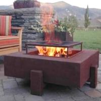 China Corten Steel/Weathering Steel Firepit 3mm Thickness Garden Natural Gas Heating Fire Pits for sale