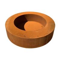 China 6mm Thick Rustic Red Steel Fire Pits Garden Decor Outdoor Heating Fire Pit for sale