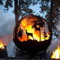 China Corten Steel/Weathering Steel Fire Pits 600mm Diameter with Wooden Box Packing for sale