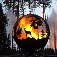 China Corten Steel/Weathering Steel Fire Pits 600mm Diameter with Wooden Box Packing for sale