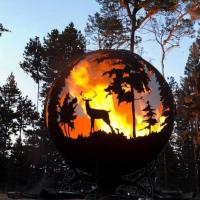 China Corten Steel/Weathering Steel Fire Pits 600mm Diameter with Wooden Box Packing for sale