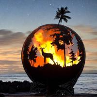 China Corten Steel/Weathering Steel Fire Pits 600mm Diameter with Wooden Box Packing for sale