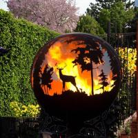 China Corten Steel Rust Assembly Required Yes Sphere Steel Fire Pits for sale