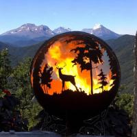 China Corten Steel Rust Assembly Required Yes Sphere Steel Fire Pits for sale