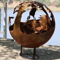 China 1000mm Outdoor Corten Steel Round Fire Pit For Wood Manual Ignition for sale