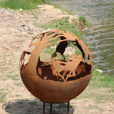 China weathering steel Outdoor Wood/Gas Steel Fireplace Assembly Required for sale